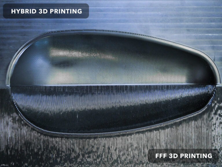 Hybrid 3D printer: 2 simultaneous processes